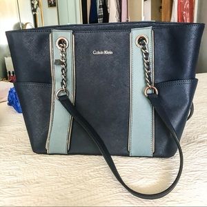 Calvin Klein Bags | Ck Blue Large Shoulder Bag | Poshmark